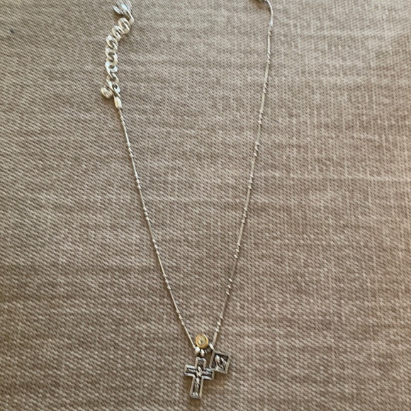 Brighton | Jewelry | Brightons Adjustable Silver Cross Necklace | Poshmark